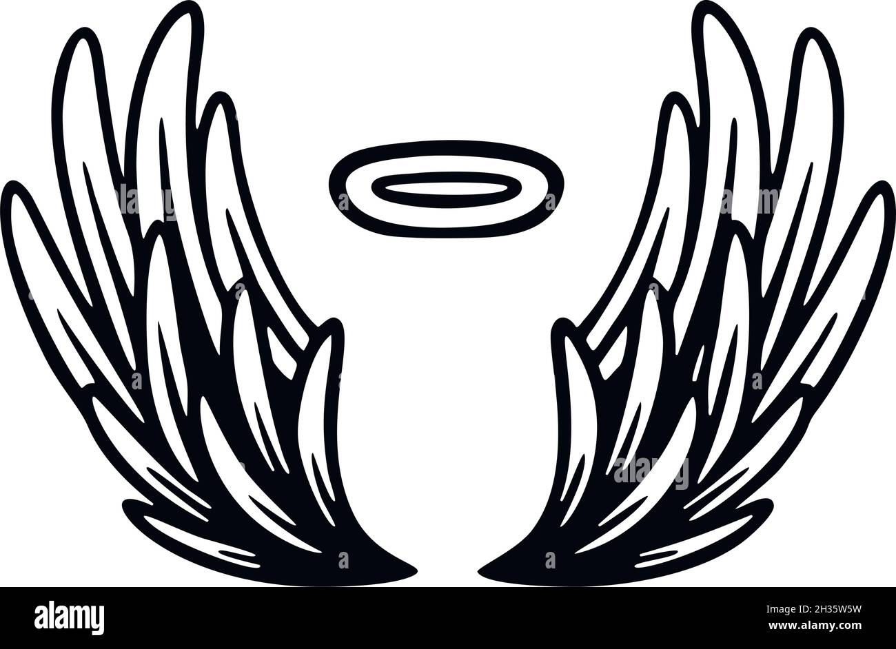 angel, wings - Sticker for car isolated on white. Vector stock Stock ...