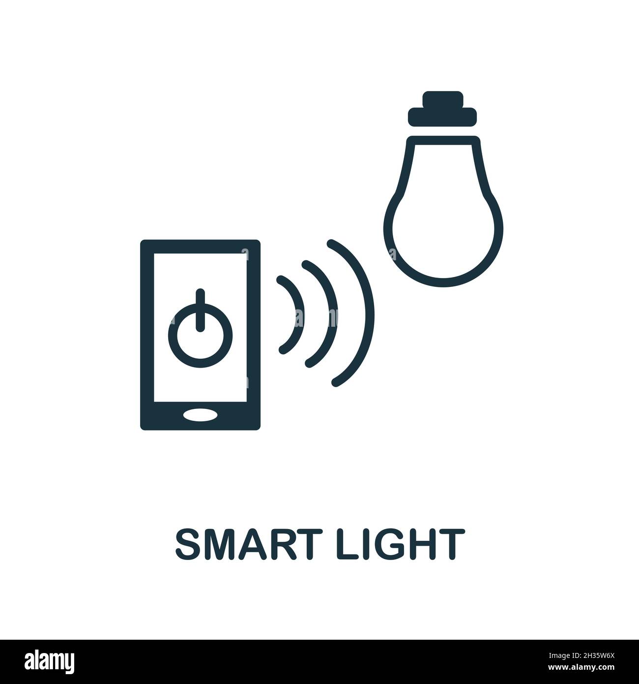 Smart Light icon. Monochrome sign from internet technology collection ...