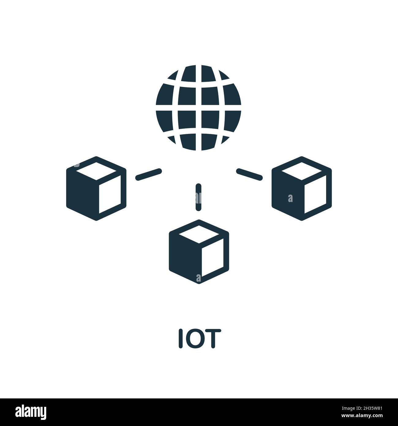 Iot icon. Monochrome sign from internet technology collection. Creative ...