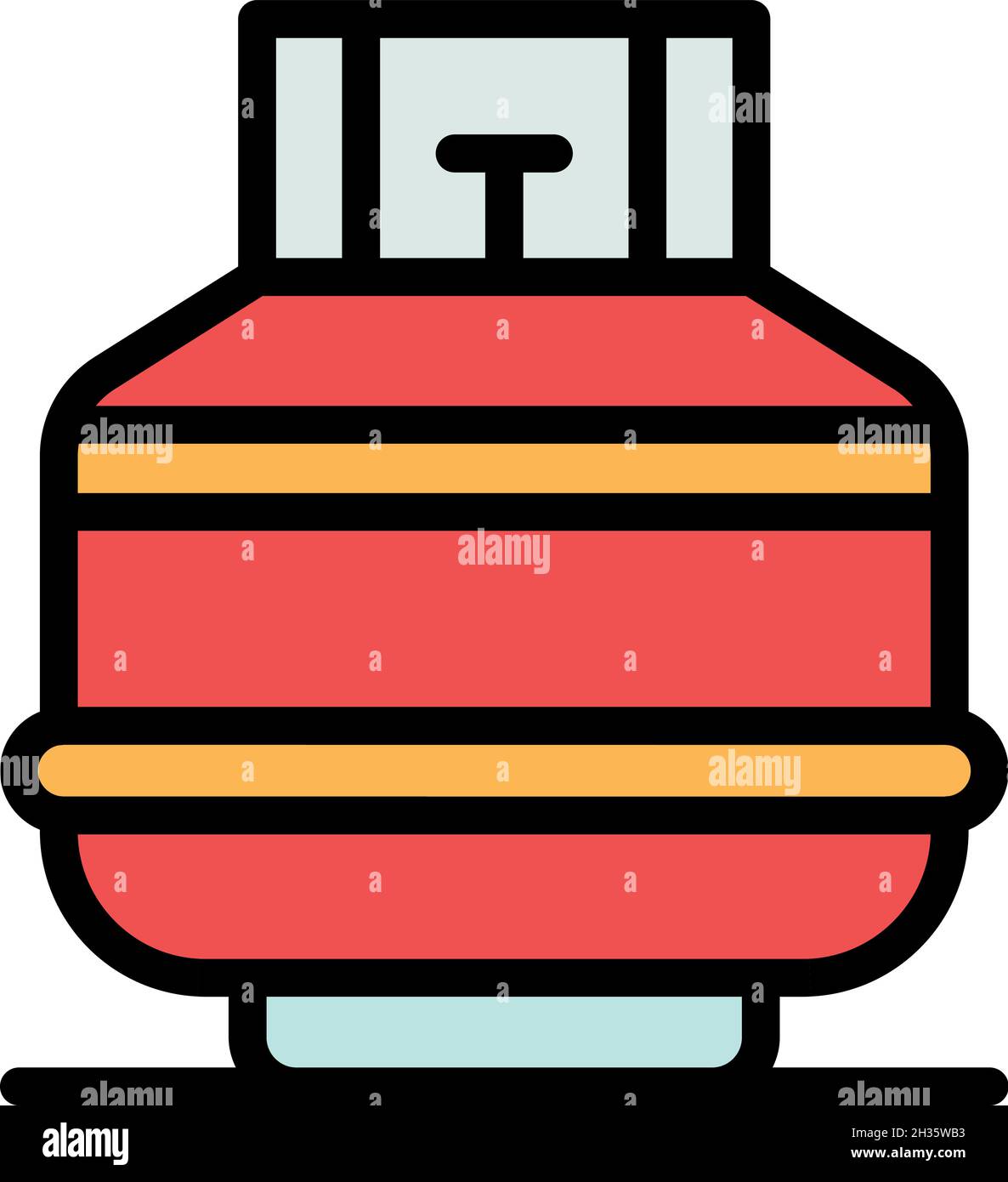 Small gas bottle icon. Outline small gas bottle vector icon color flat ...
