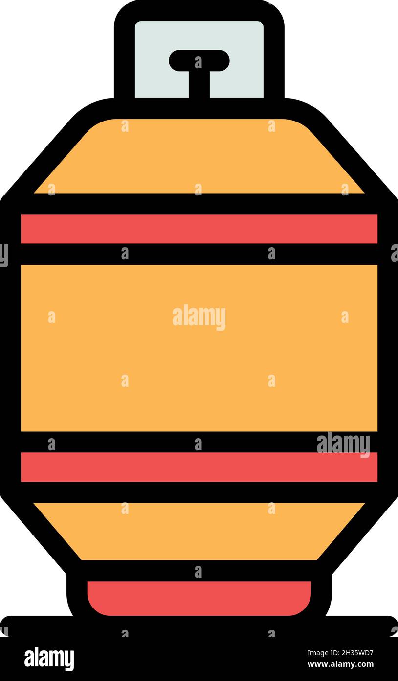 Methane tank icon. Outline methane tank vector icon color flat isolated ...