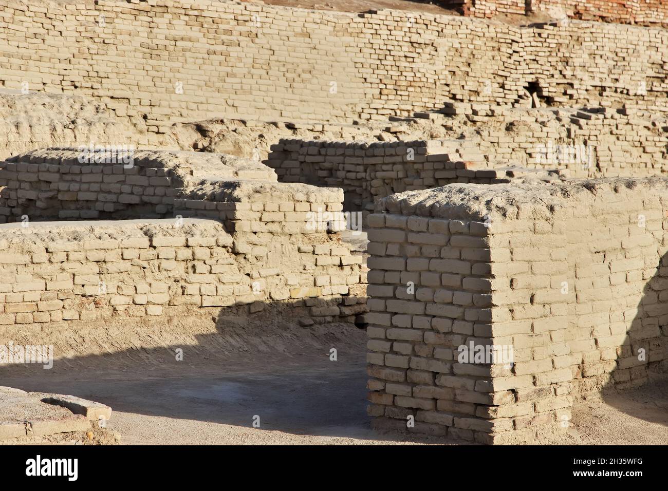 Mohenjo daro ruins close Indus river in Larkana district, Sindh ...