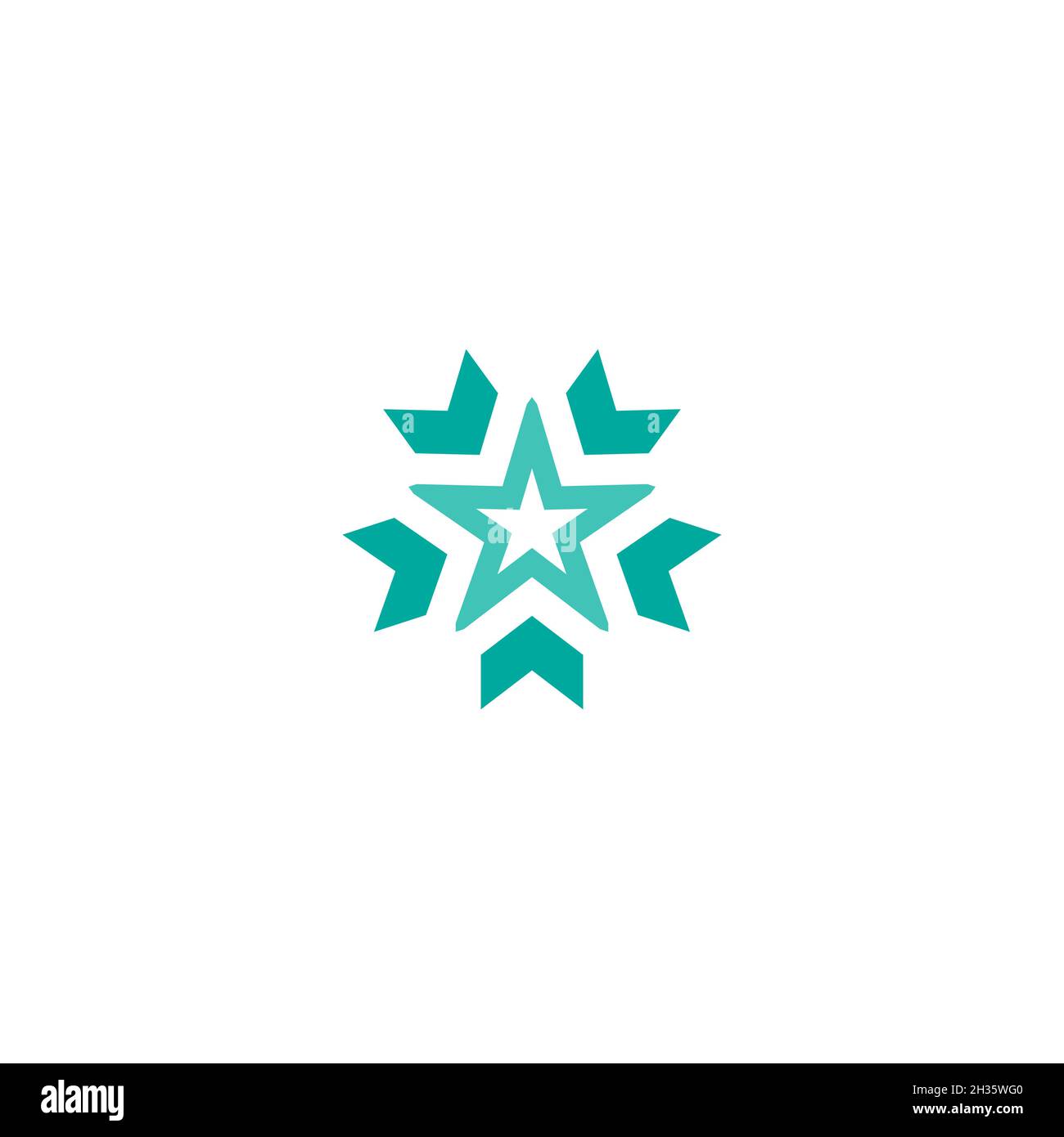 Blue shining star. Flat sticker icon isolated on white. Vector award ...