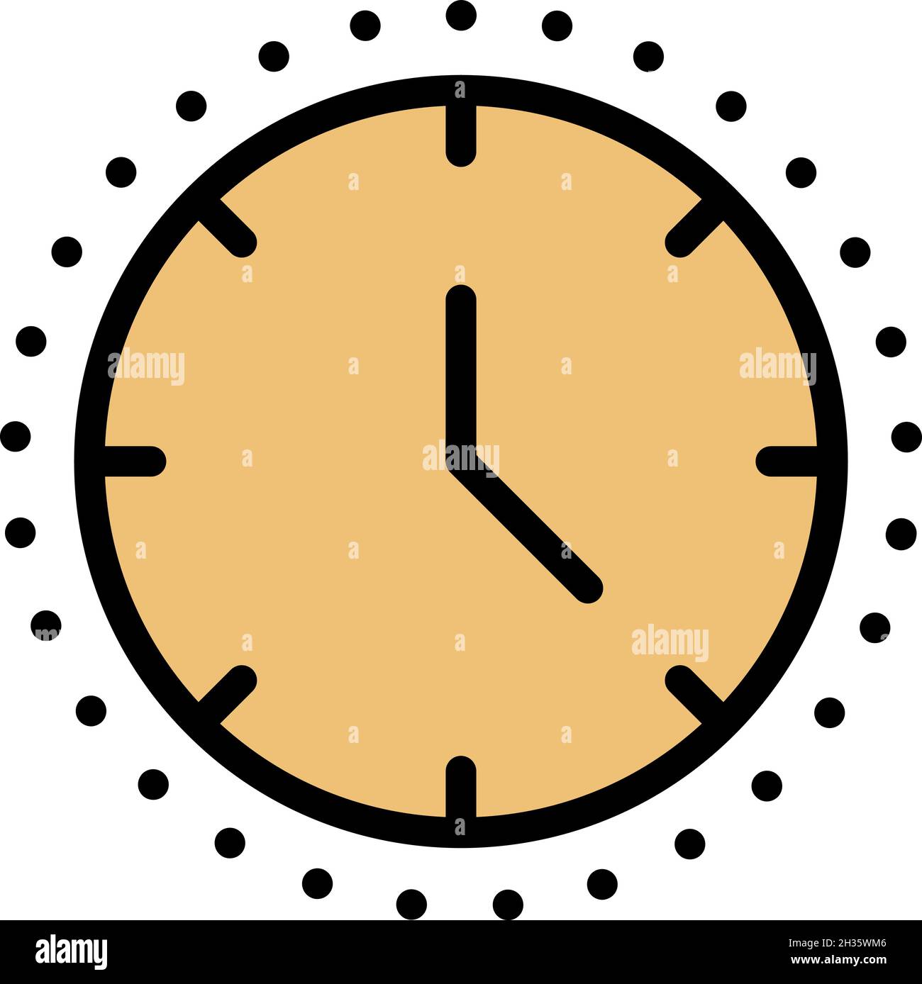 Watches with points icon. Outline watches with points vector icon color ...