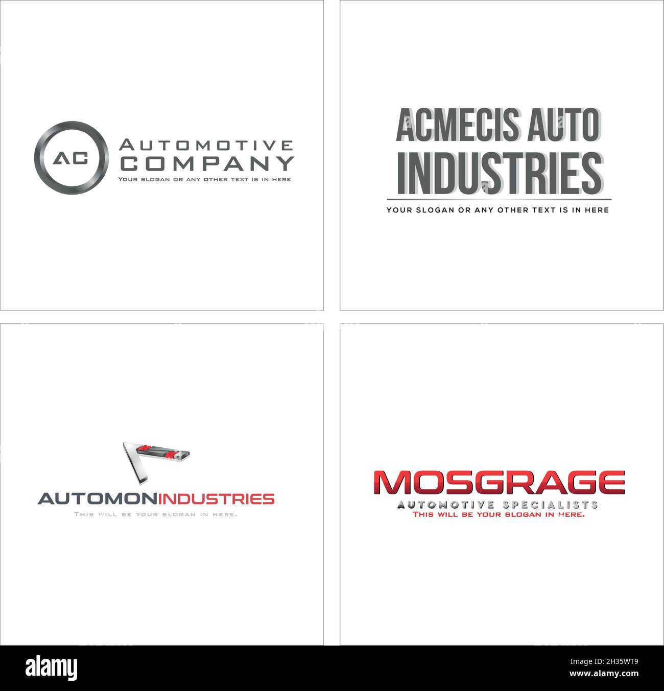 Modern automotive service business wordmark initial letter logo design ...