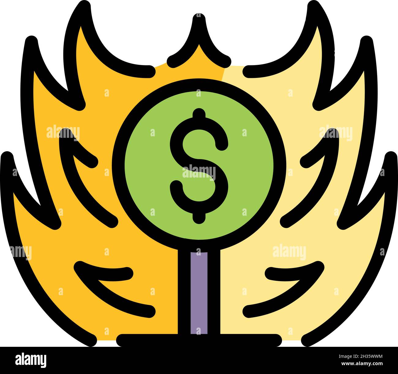 Trade war fire icon hi-res stock photography and images - Alamy