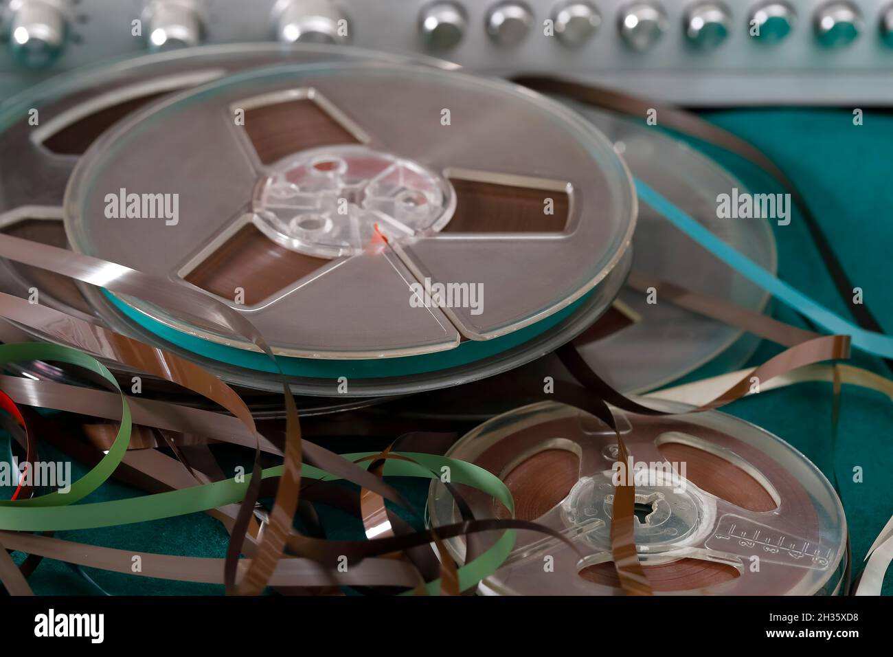 There are several reels of audio tapes (reel to reel) that have been ...