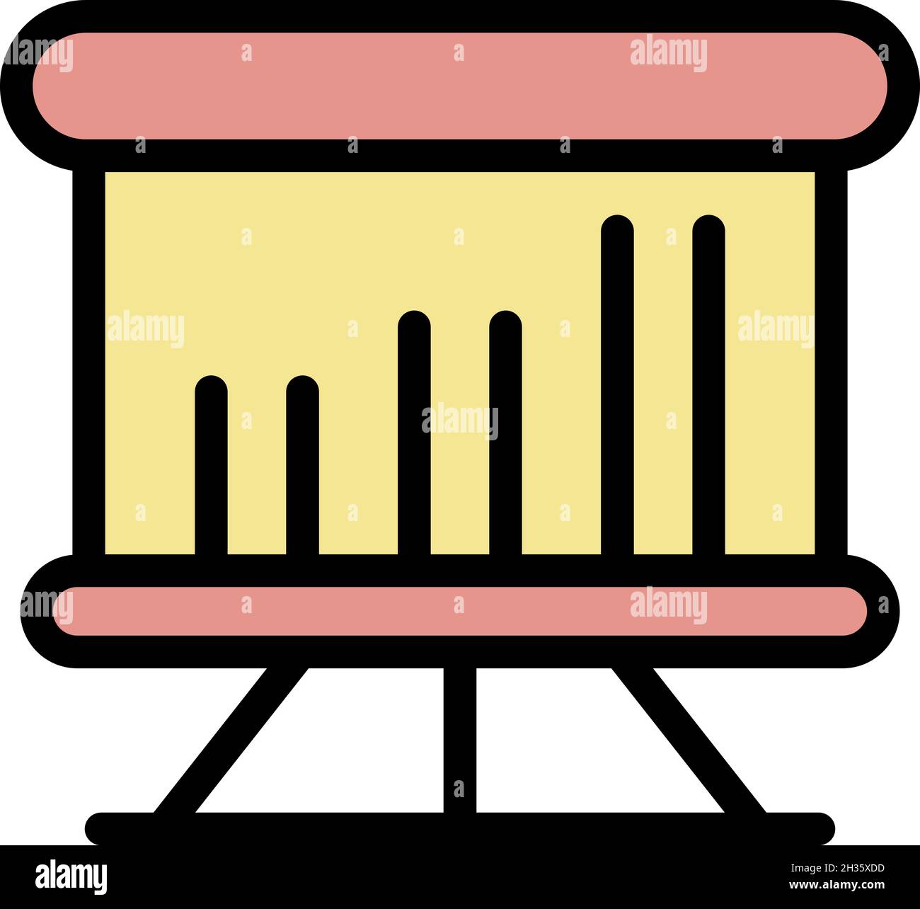 Flipchart chart icon. Outline flipchart chart vector icon color flat ...