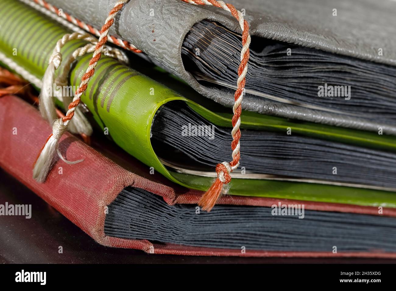 A stack of Old Vintage Photo Albums keeps in its inside a piece of ...