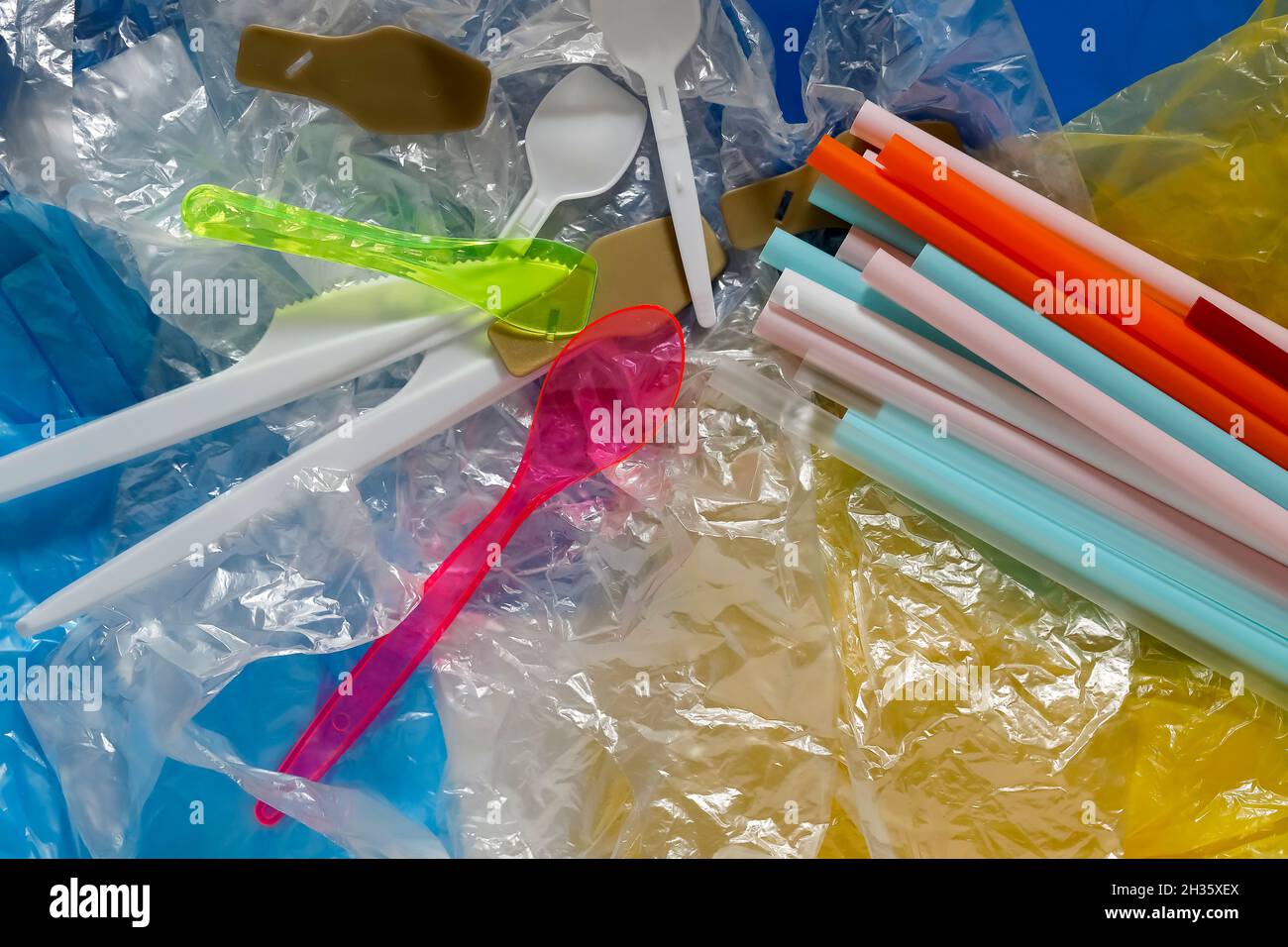 Various disposable plastic objects and especially plastic bags are easy ...