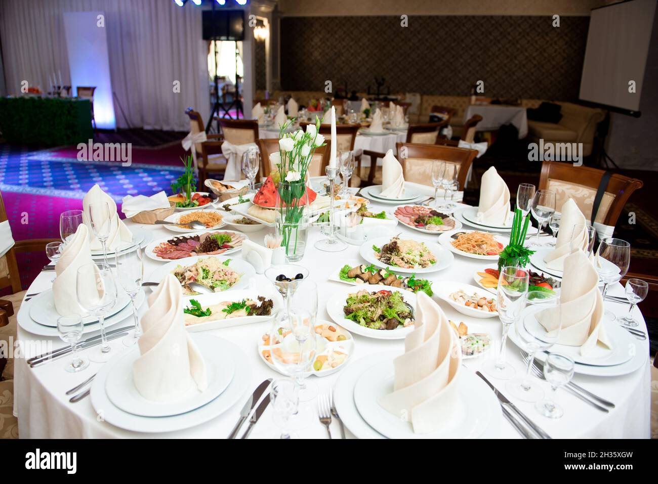 banquet in a restaurant, party in a restaurant Stock Photo - Alamy