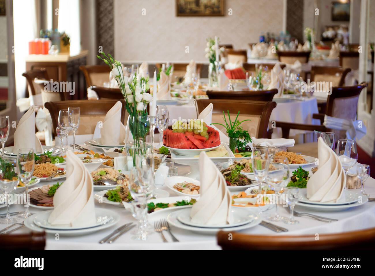 banquet in a restaurant, party in a restaurant Stock Photo - Alamy
