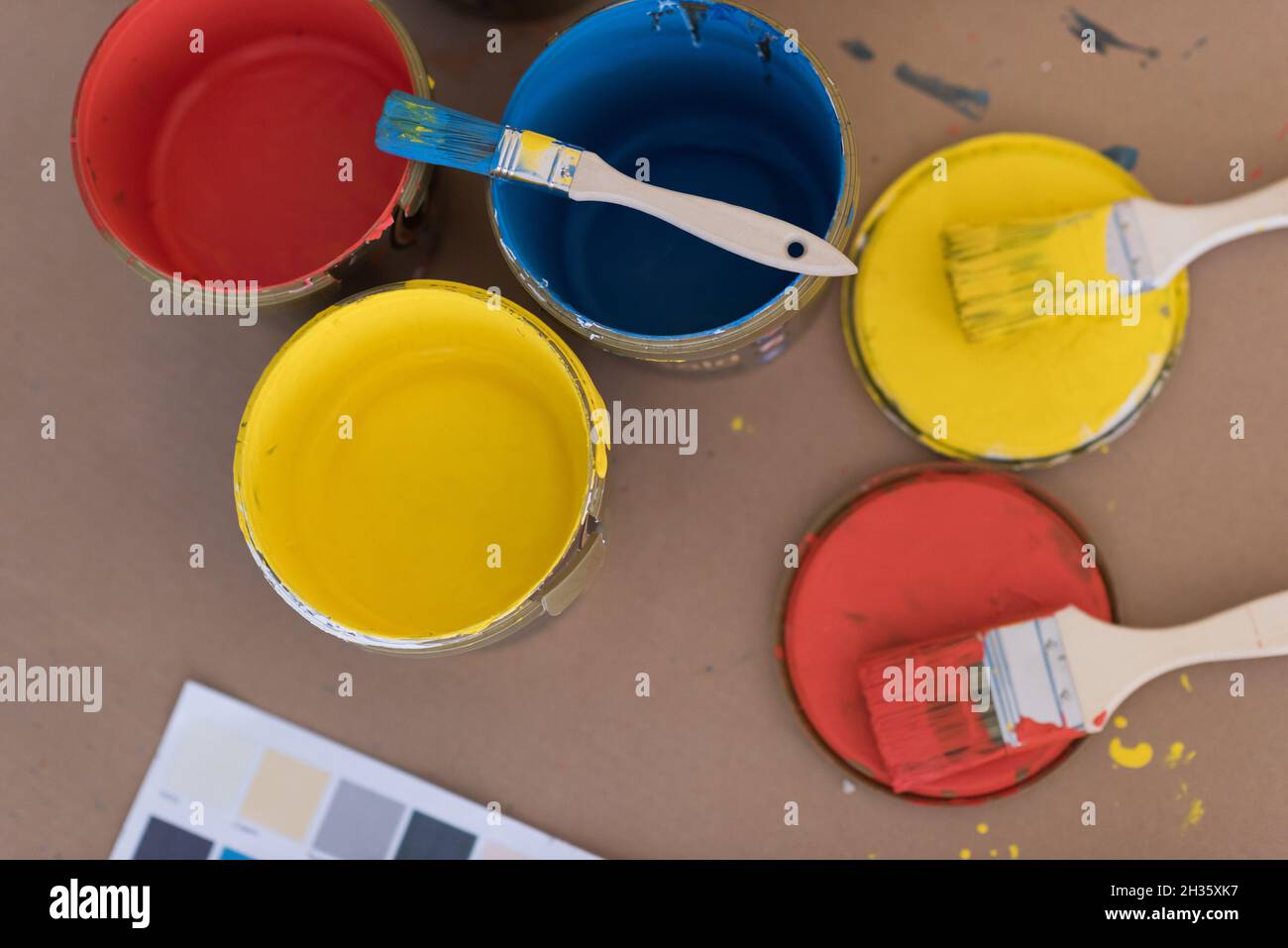 prepared color for painting the wall Stock Photo - Alamy