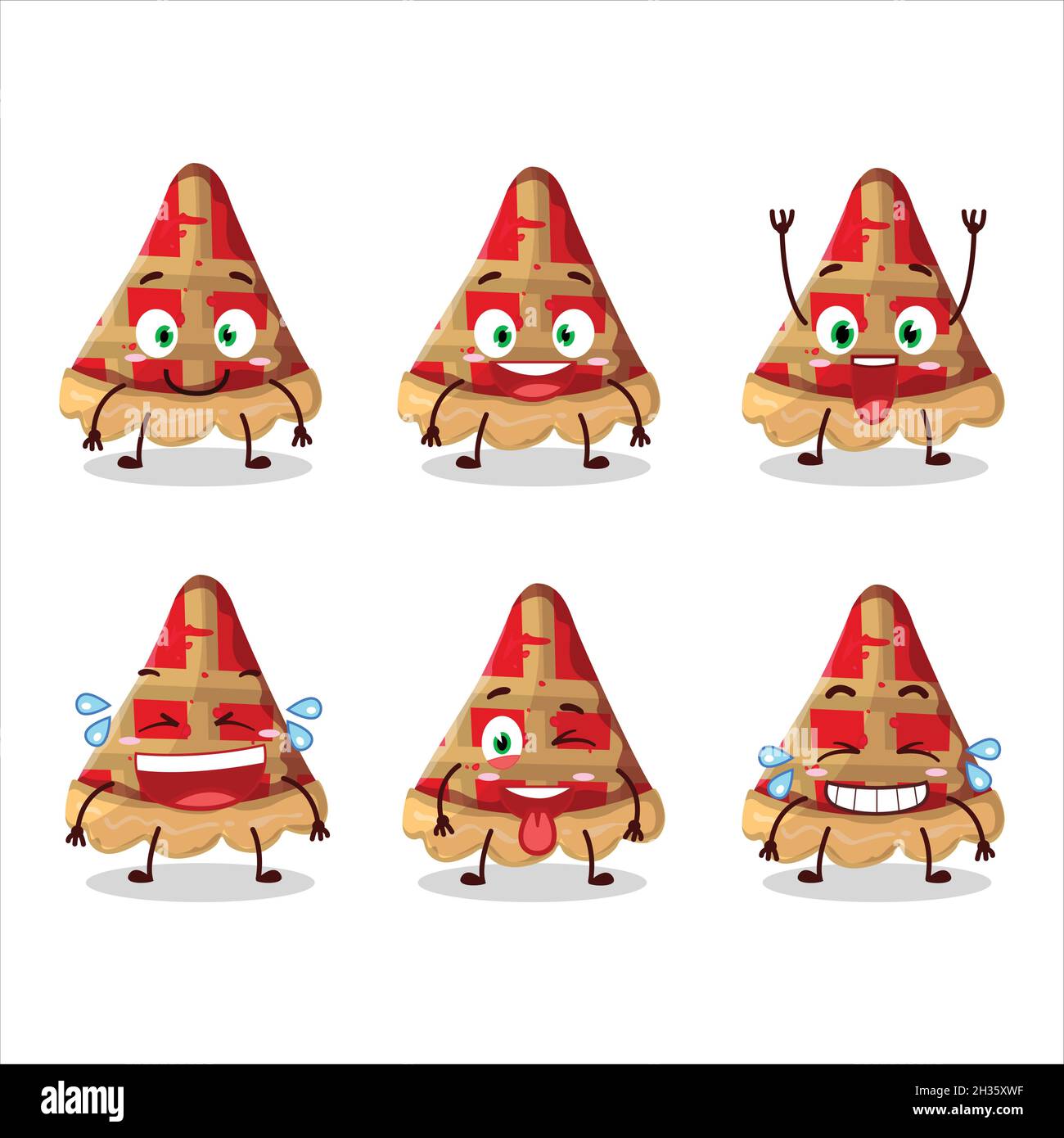 Cartoon character of slice of apple pie with smile expression. Vector ...