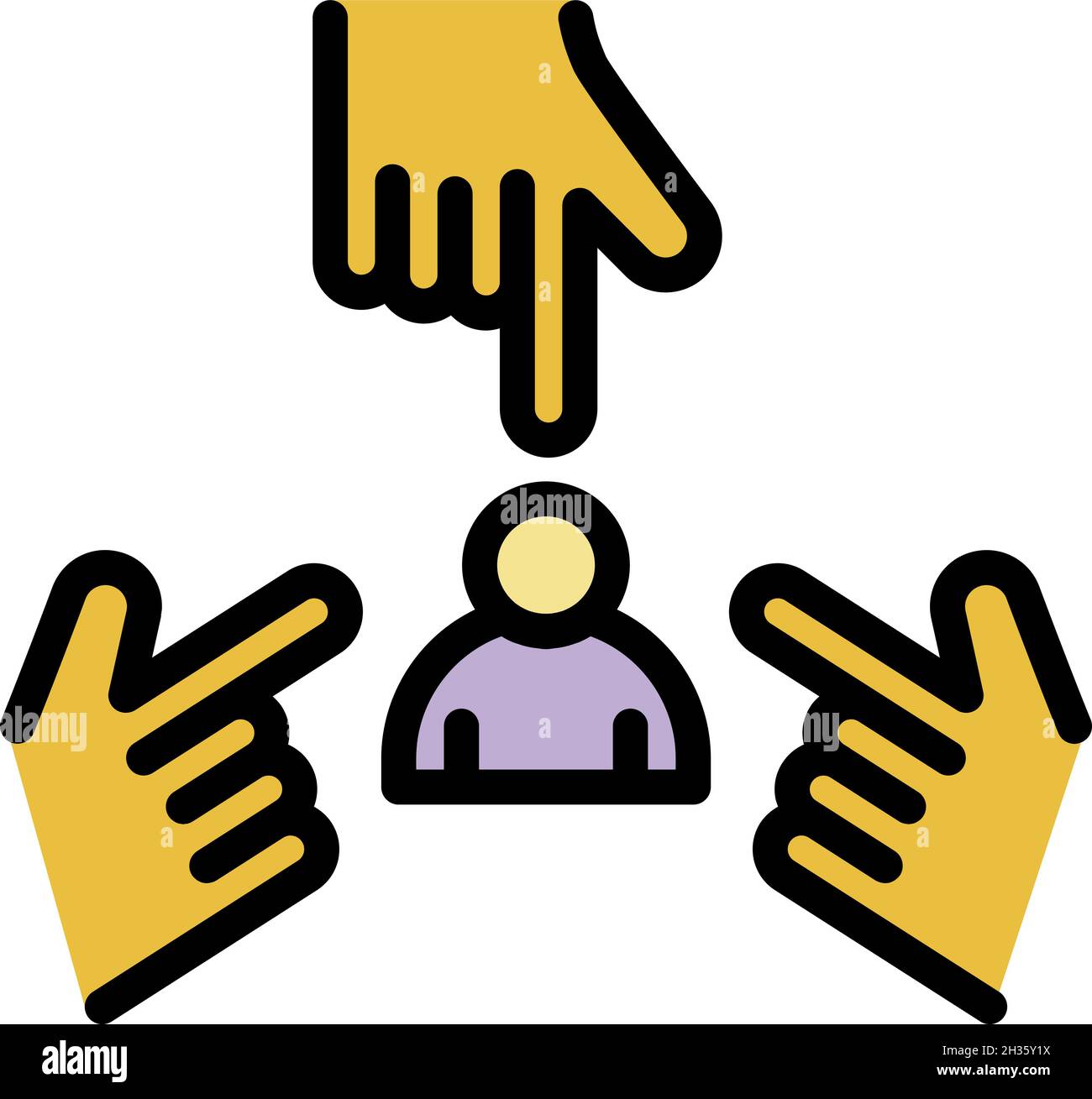 No racial discrimination icon. Outline no racial discrimination vector ...