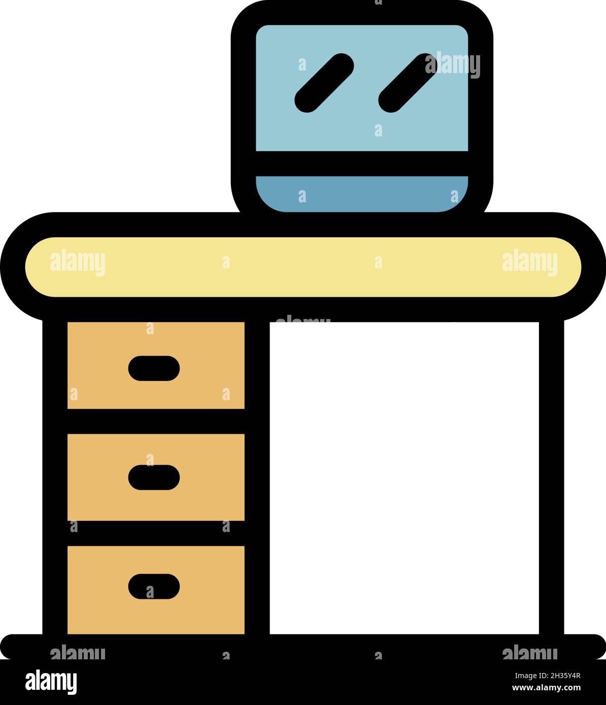 Kid room desktop icon. Outline kid room desktop vector icon color flat ...