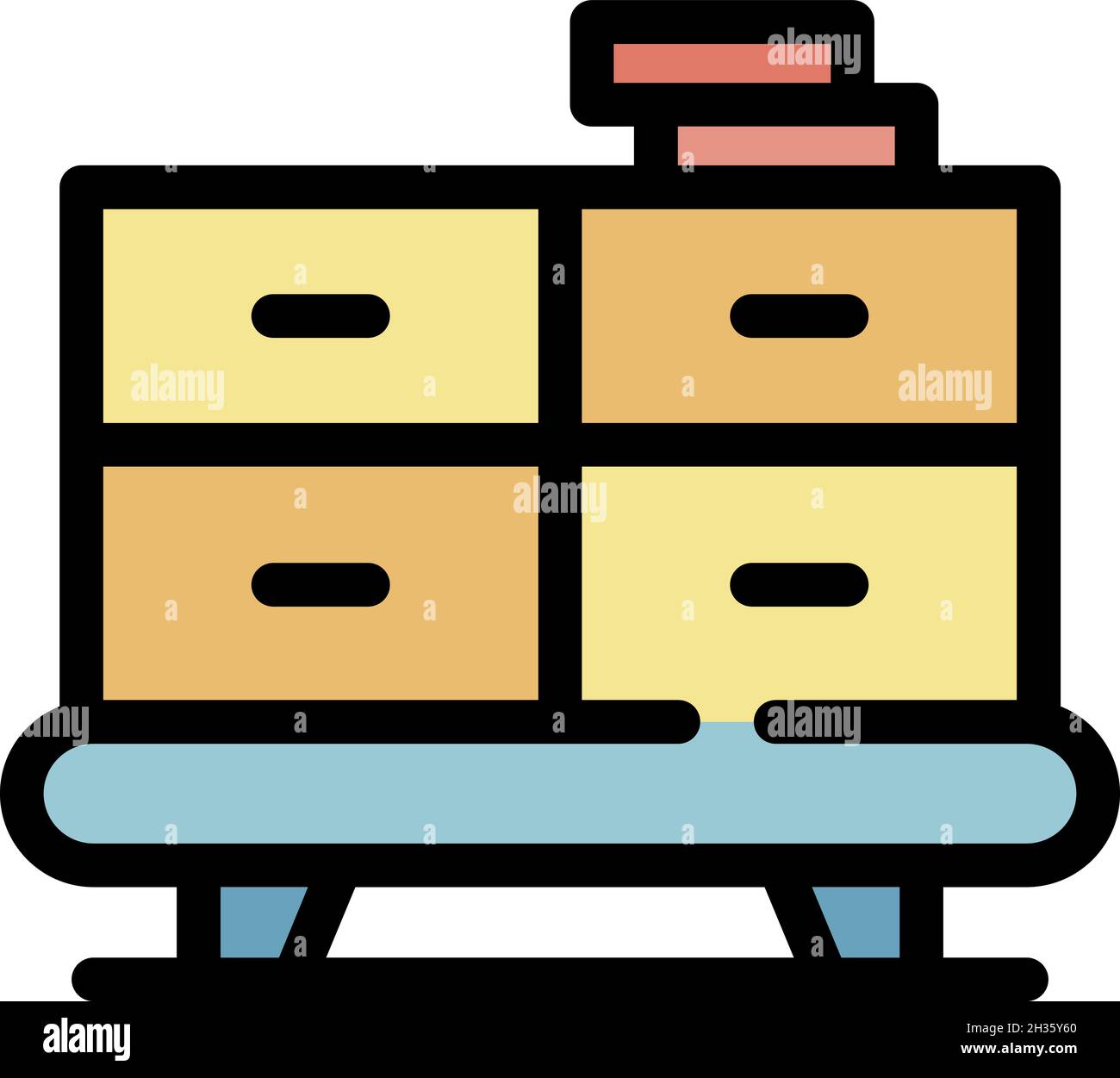 Kid room furniture icon. Outline kid room furniture vector icon color ...