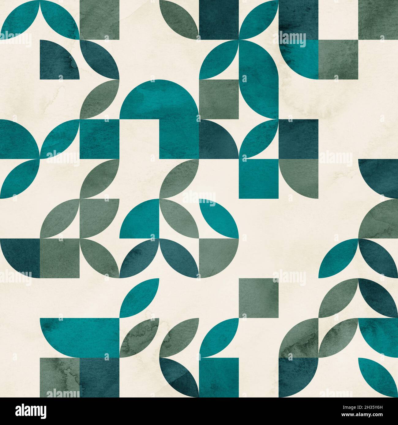 Seamless mid century retro watercolor geometric surface pattern design ...