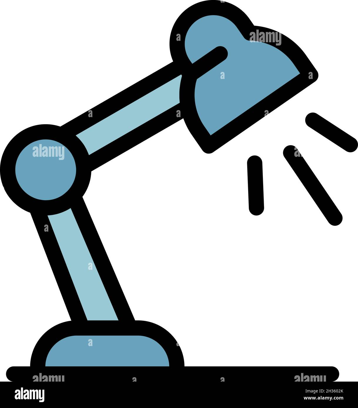 Desktop lamp icon. Outline desktop lamp vector icon color flat isolated ...