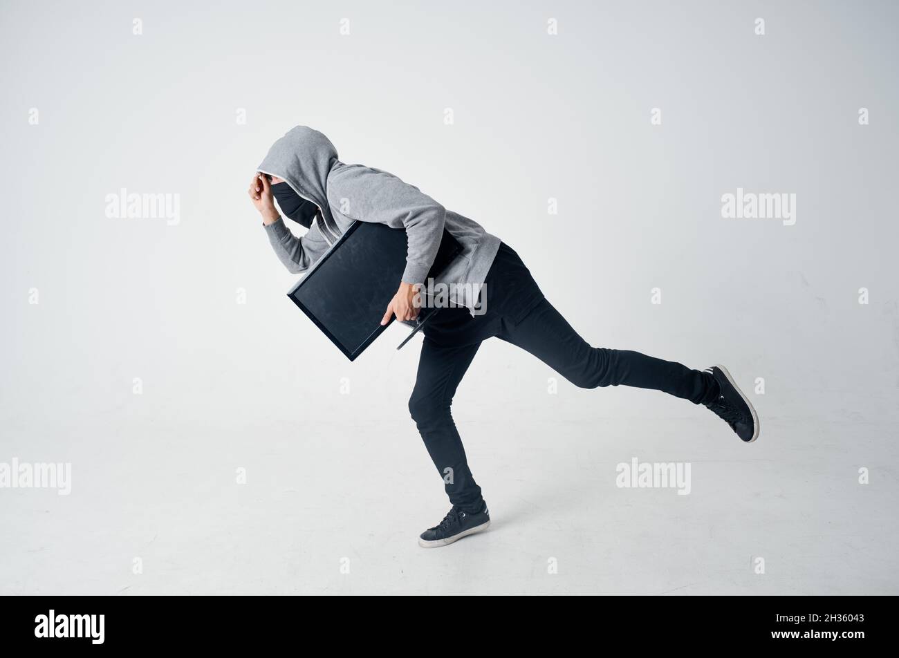 hacker hooded head hacking technology security isolated background ...