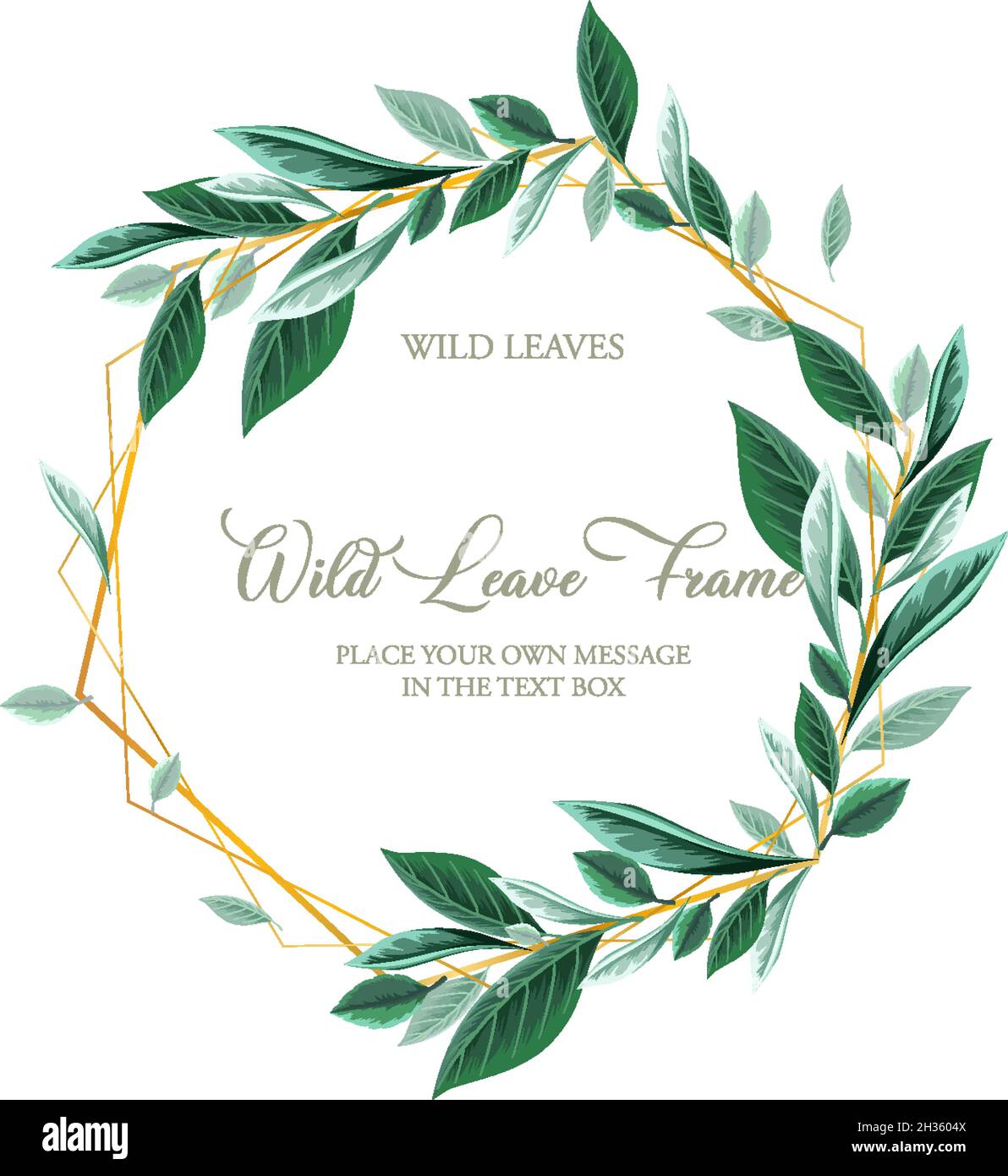 Round border frame with green foliage illustration Stock Vector Image ...