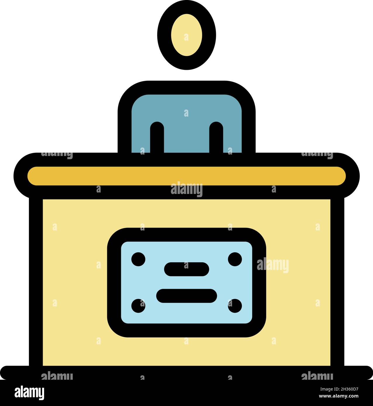 Theater reception icon. Outline theater reception vector icon color ...