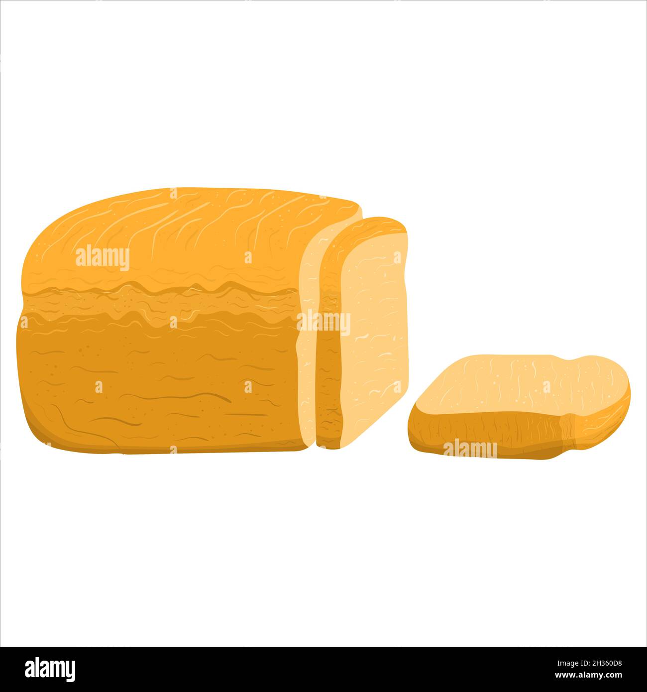 Cartoon illustration with bread. Vector hand drawn graphic. Single food ...
