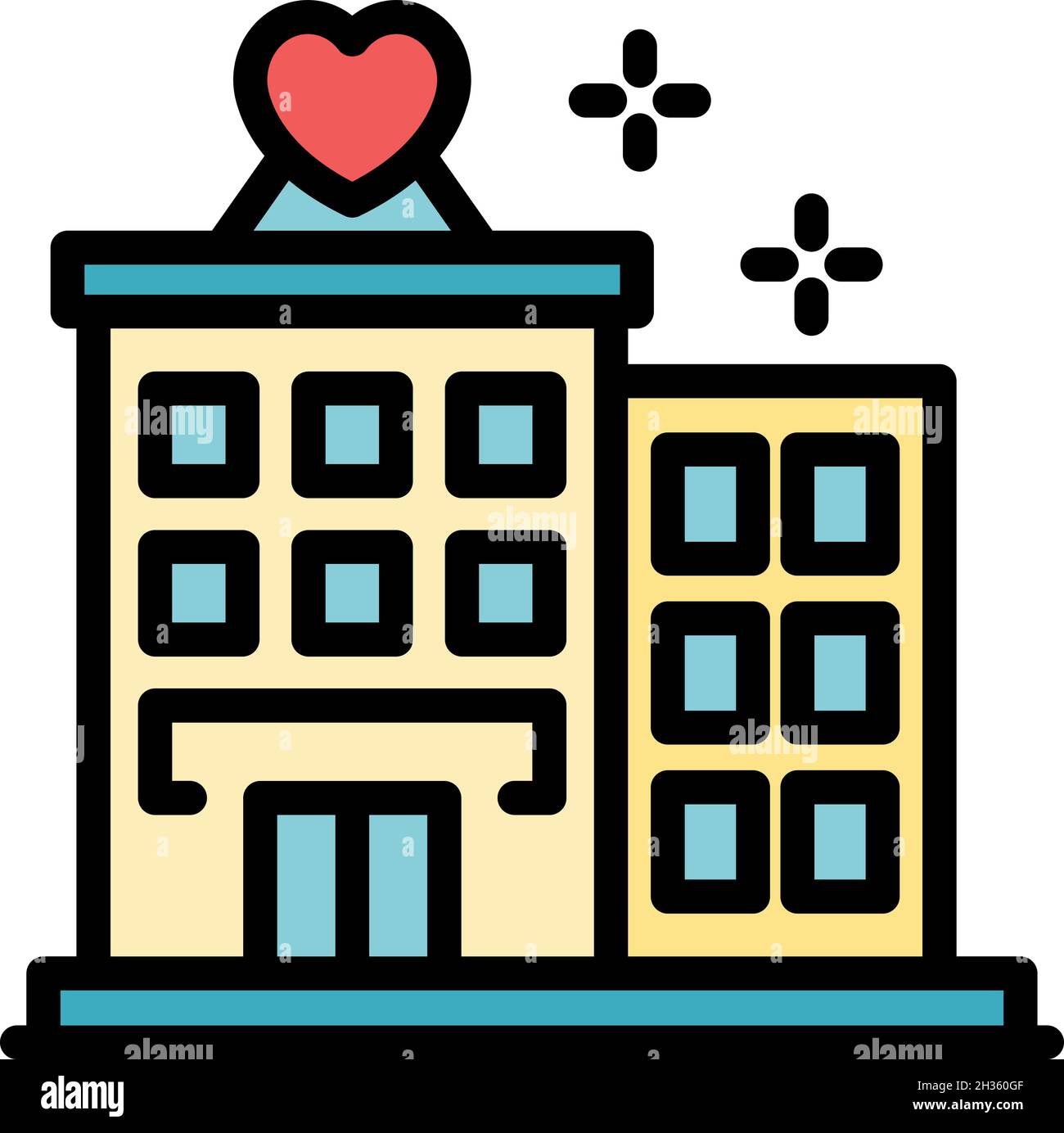 Social service building icon. Outline social service building vector ...