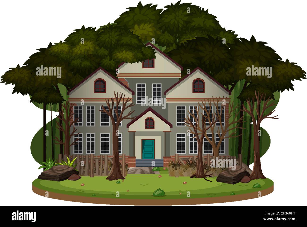 Scary house woods Stock Vector Images - Alamy