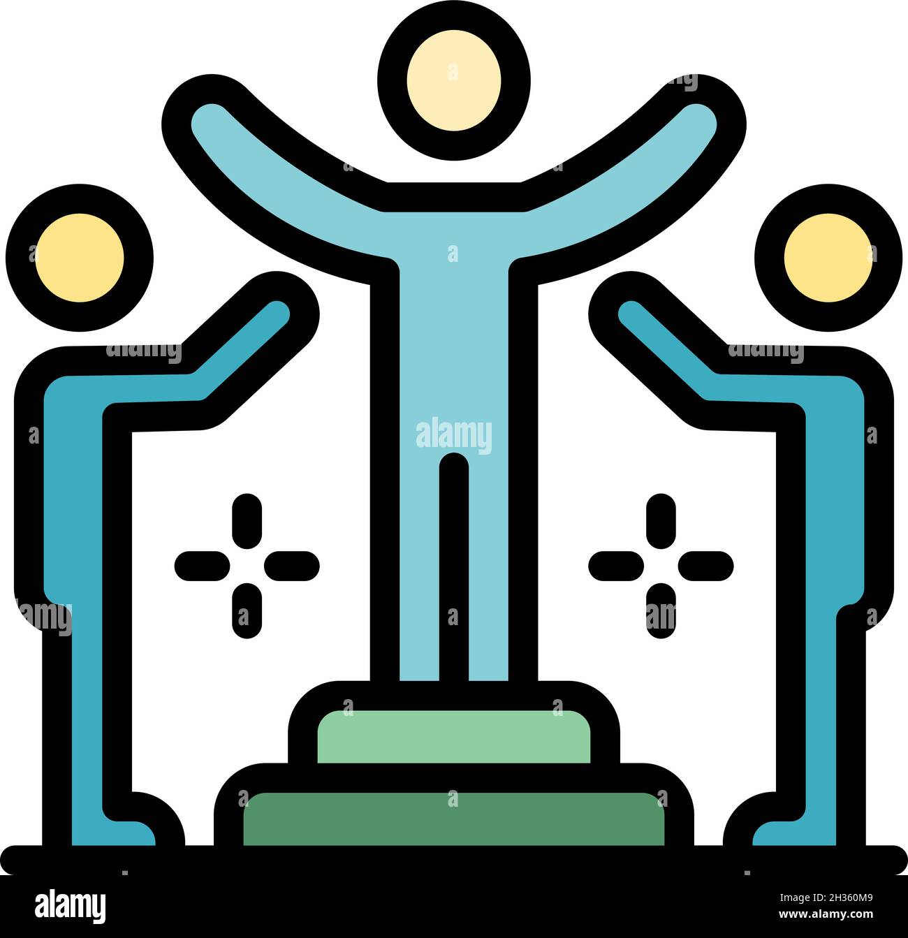 Volunteer on podium icon. Outline volunteer on podium vector icon color ... Volunteer on podium icon. Outline volunteer on podium vector icon color ...