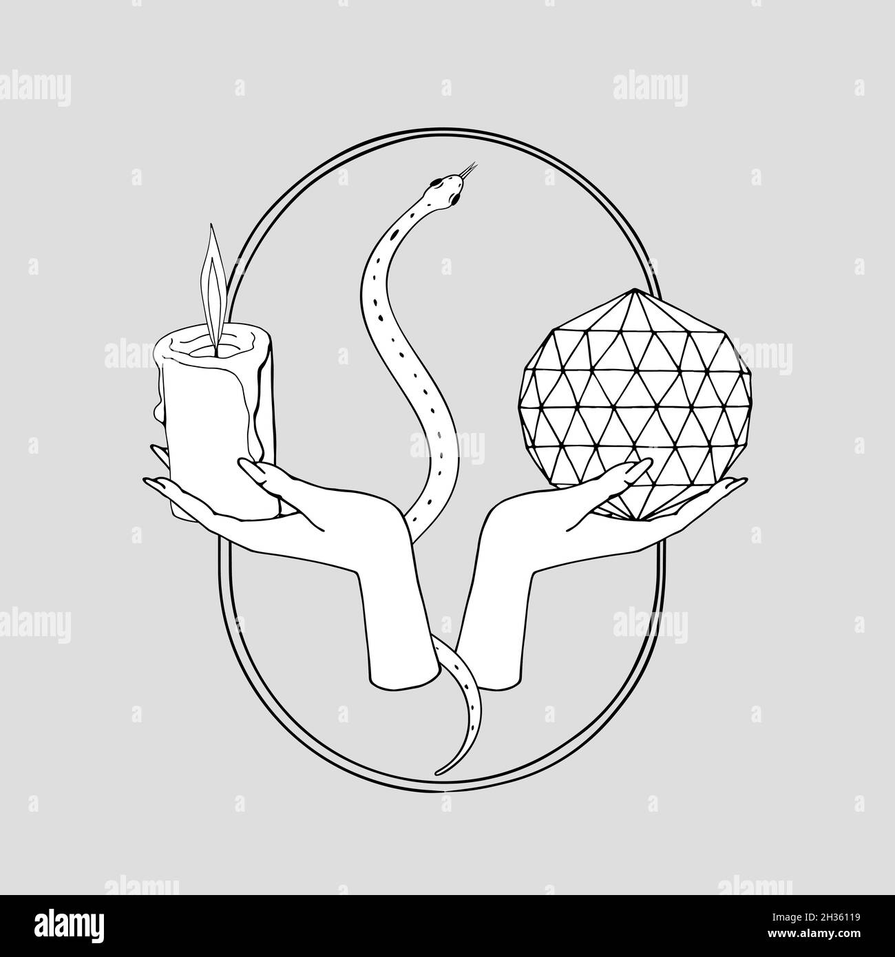 Crystal ball hands Black and White Stock Photos & Images - Alamy