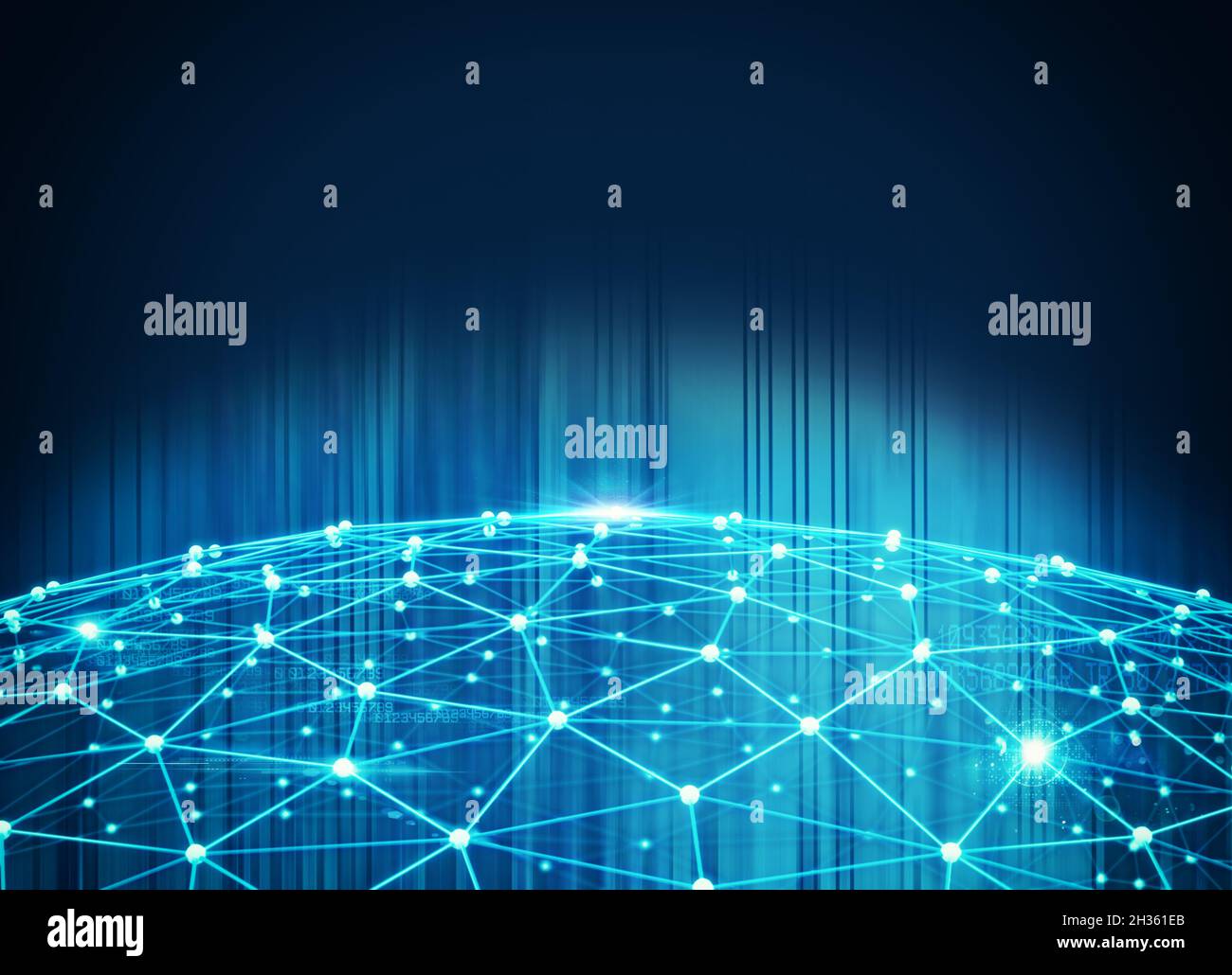 Concept of interconnection spheres connected each other. System of ...