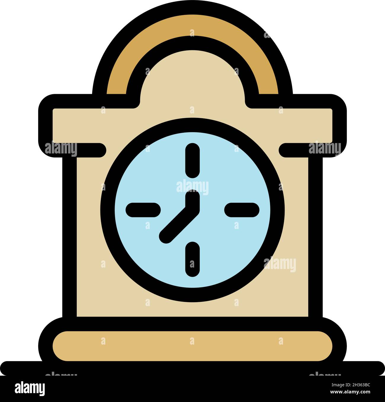 Desktop Pendulum Clock Icon Outline Desktop Pendulum Clock Vector Icon Color Flat Isolated