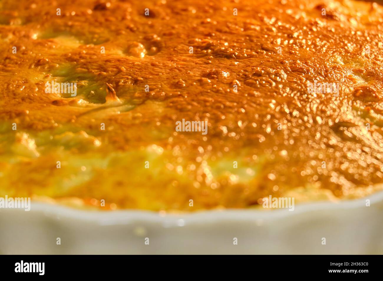 The process of cooking a cheese pie in a home oven Stock Photo - Alamy