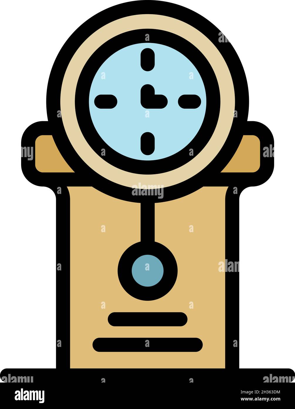 House pendulum clock icon. Outline house pendulum clock vector icon color flat isolated Stock ...