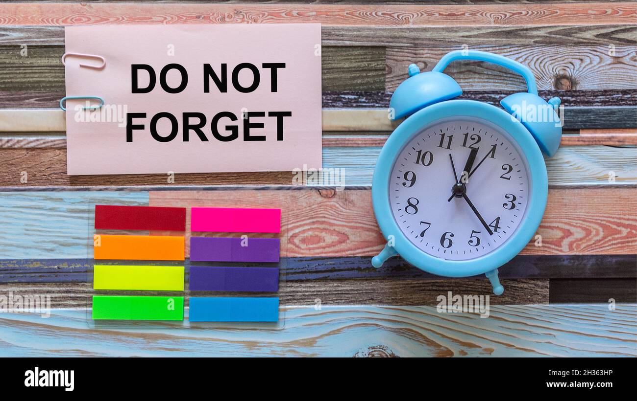 Don't forget to notice the graphic concept of reminder words, text on ...