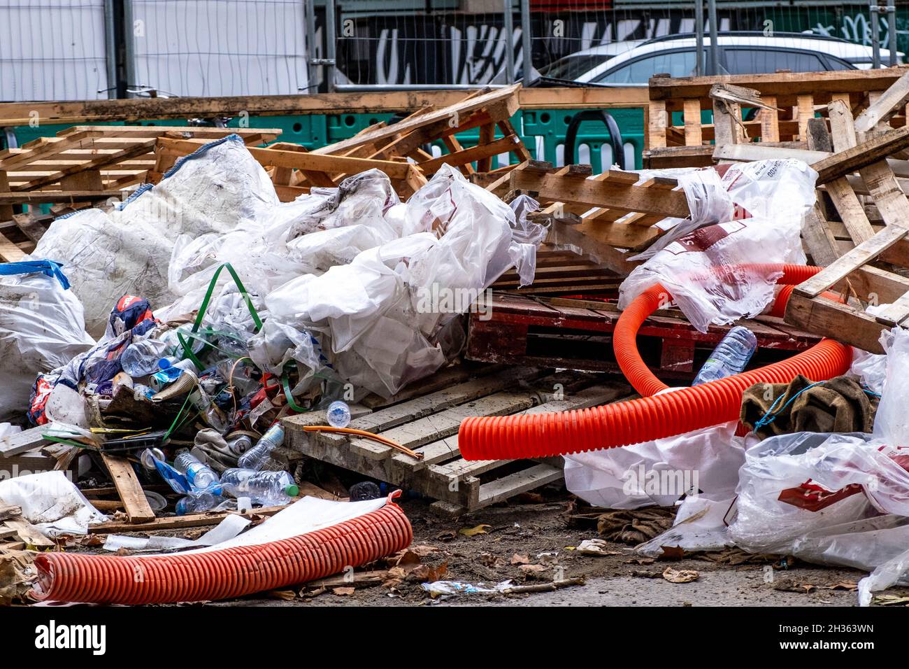 Pile of Waste Building Material Including Wooden storage Pallets ...