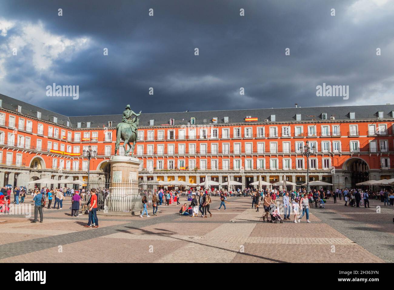 MADRID, SPAIN - OCTOBER 22, 2017: Plaza Mayor square in Madrid Stock ...