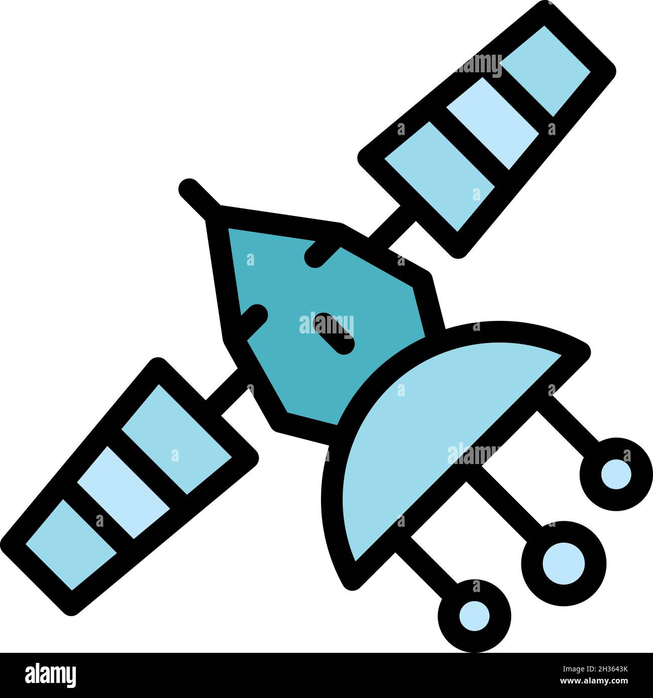 Telecommunication satellite icon. Outline telecommunication satellite ...