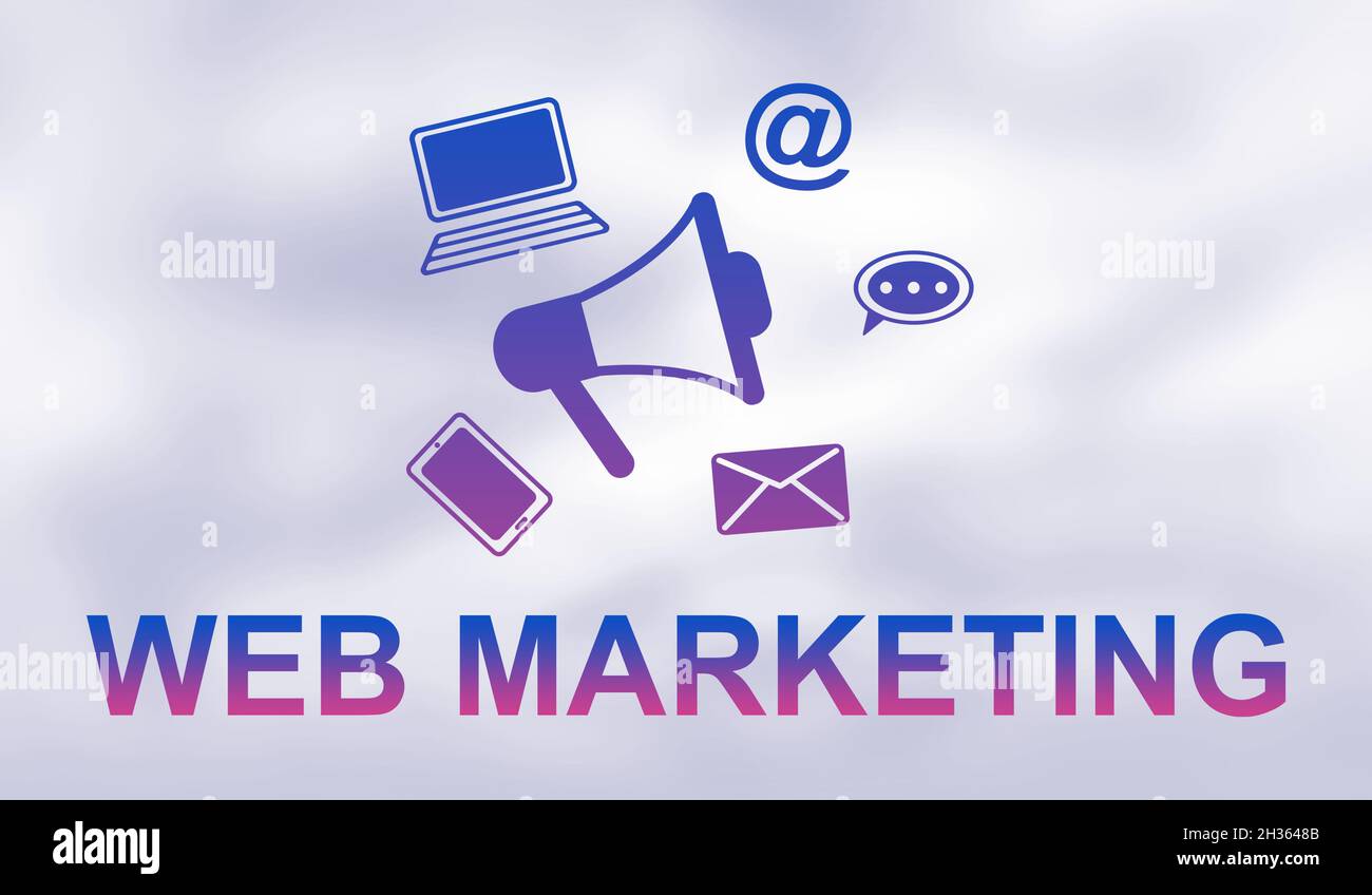Illustration of a web marketing concept Stock Photo - Alamy