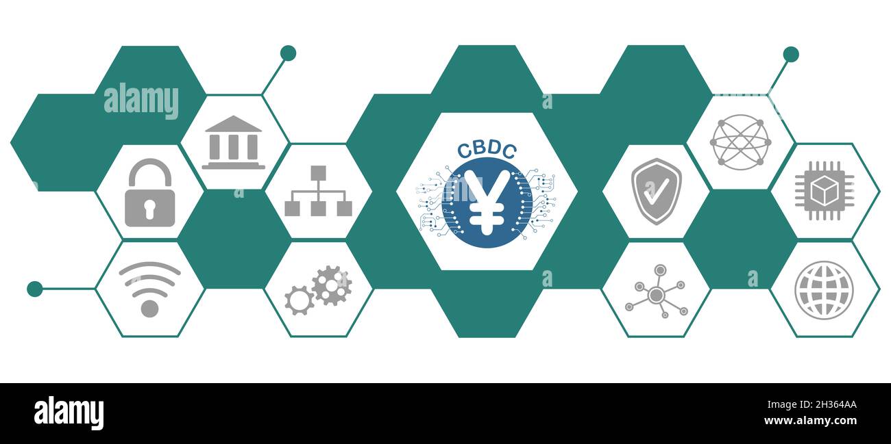Concept of cbdc with connected icons Stock Photo - Alamy