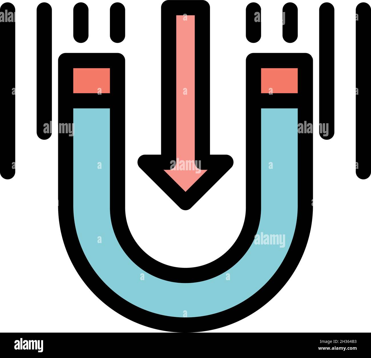 Gravity drop magnet icon. Outline gravity drop magnet vector icon color ...