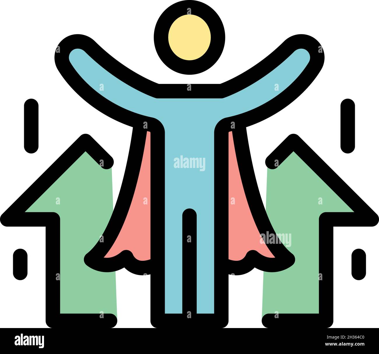 No gravity superhero icon. Outline no gravity superhero vector icon ...