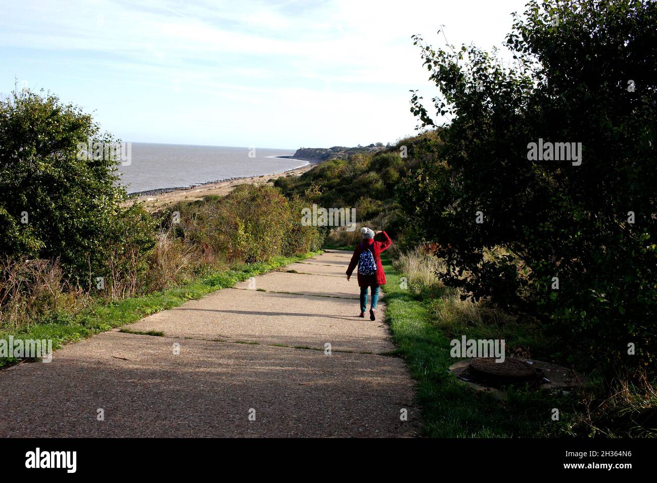 coastal path between herne bay and bishopstone,east kent,uk october ...
