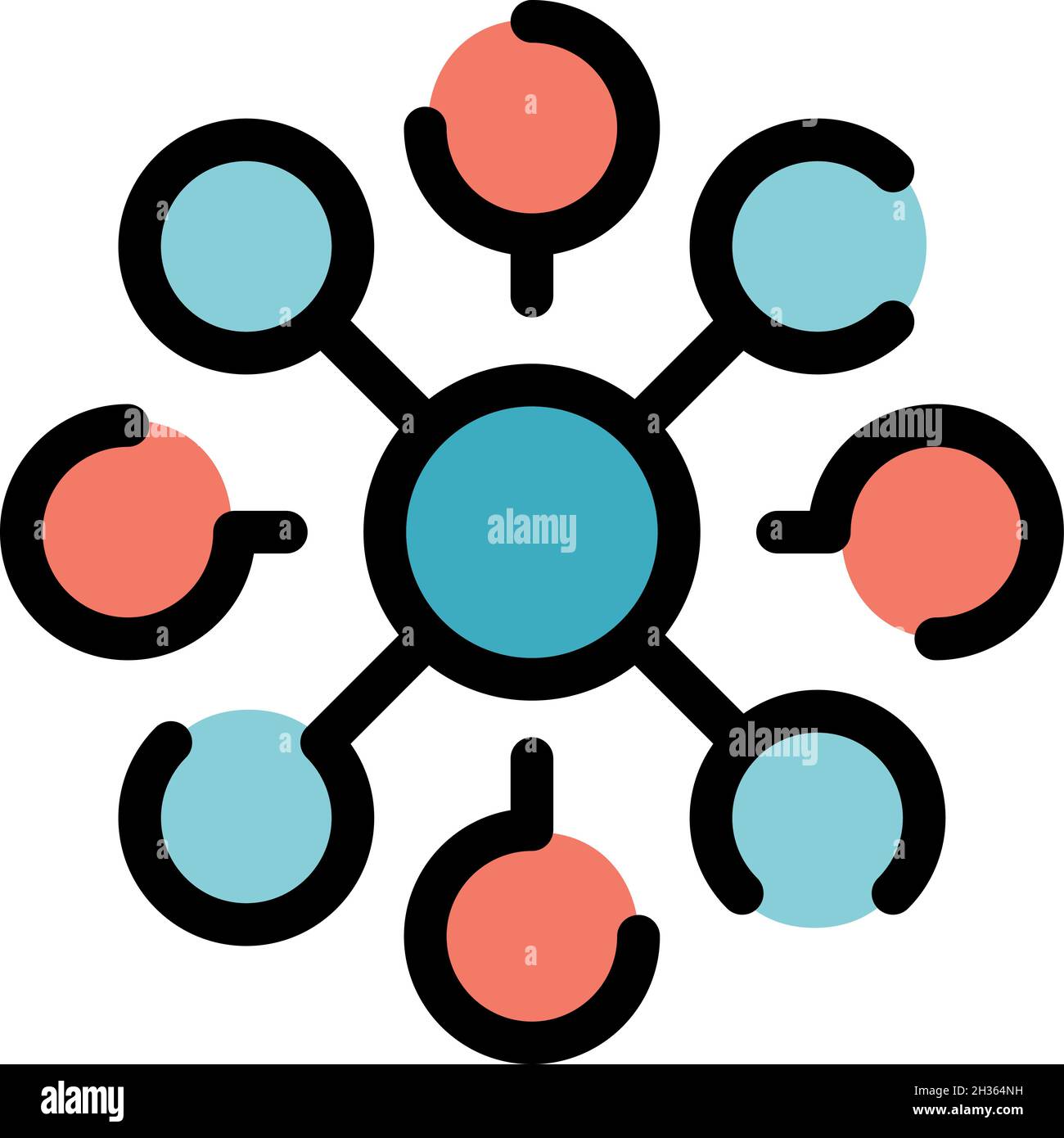 Gravity icon. Outline gravity vector icon color flat isolated Stock ...