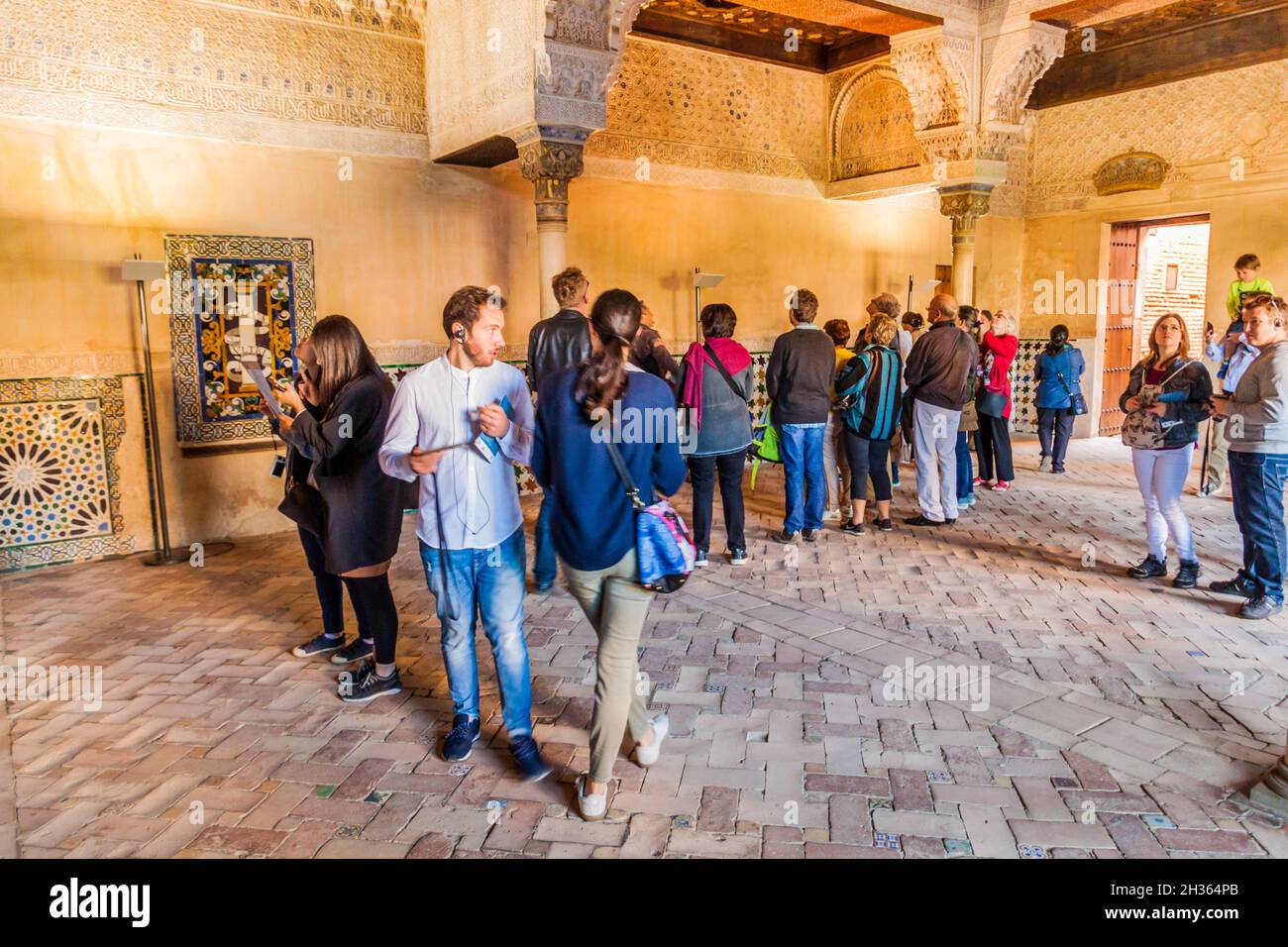 GRANADA, SPAIN - NOVEMBER 2, 2017: Mexuar Hall at Nasrid Palaces ...