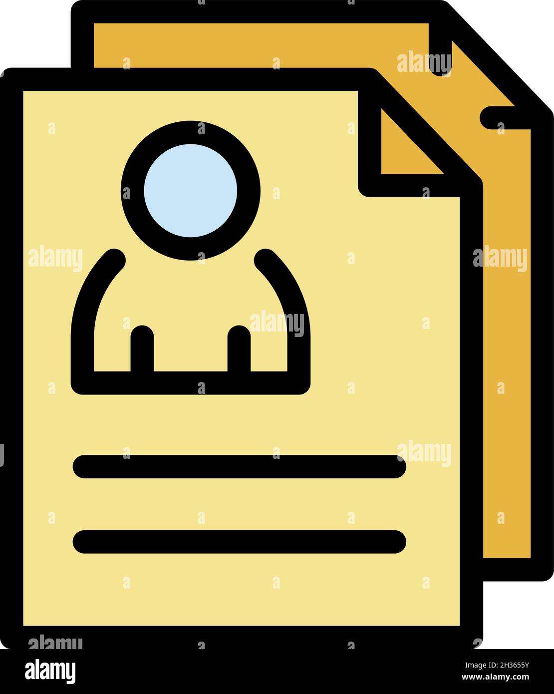 Cv papers icon. Outline cv papers vector icon color flat isolated Stock ...