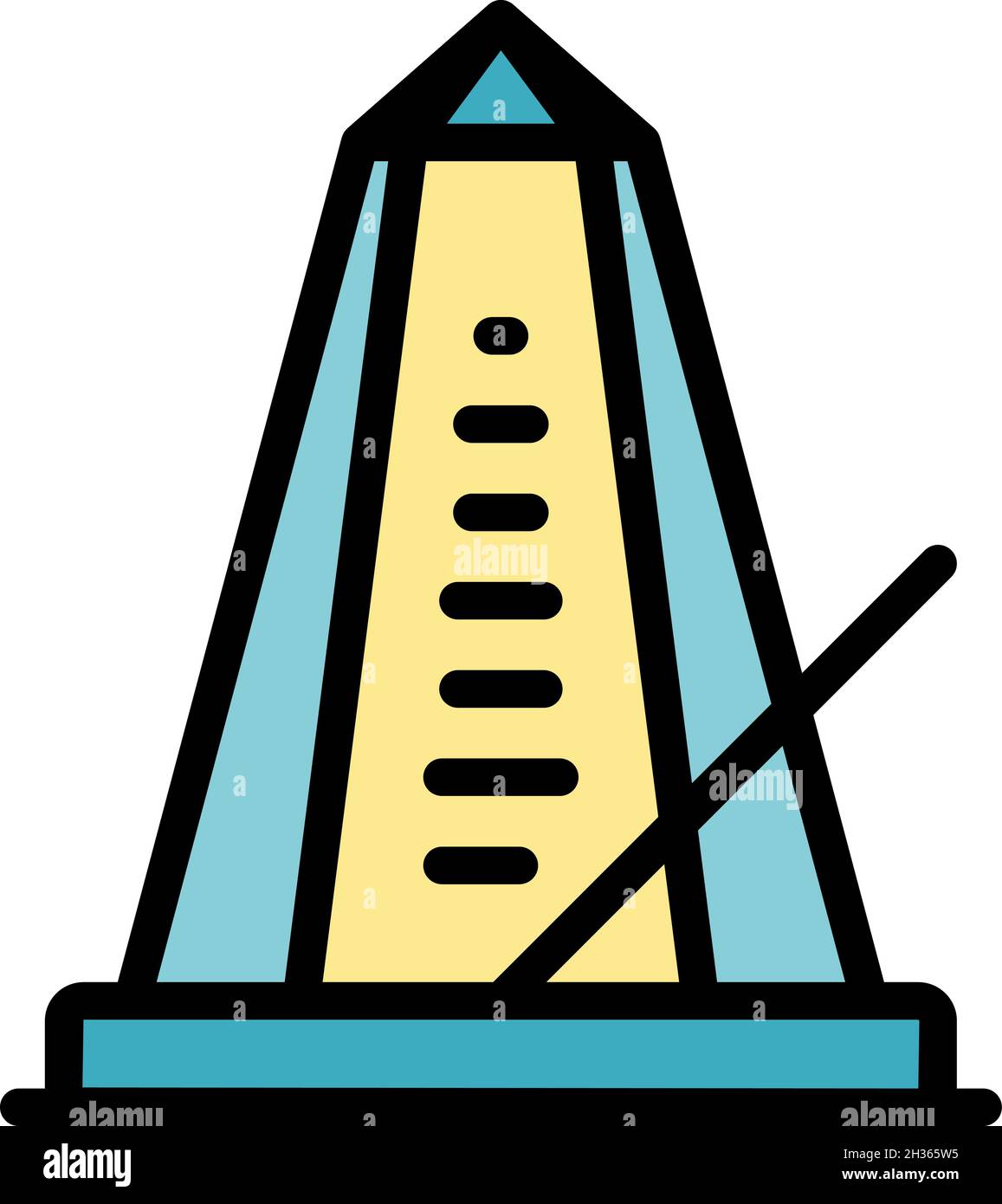 Classic metronome icon. Outline classic metronome vector icon color ...