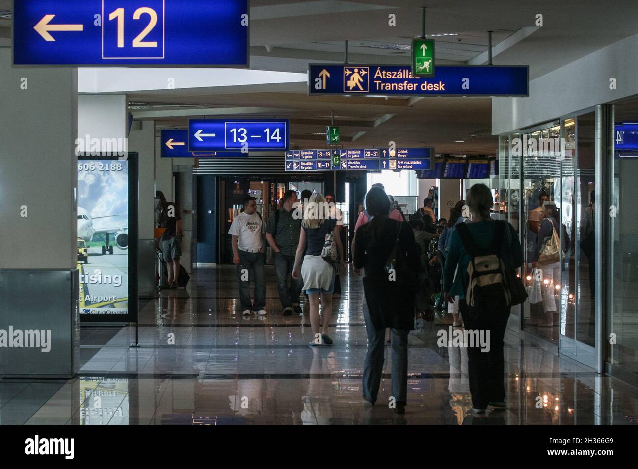 Budapest, Hungary, May 24, 2009: People walk to the transit gates in ...