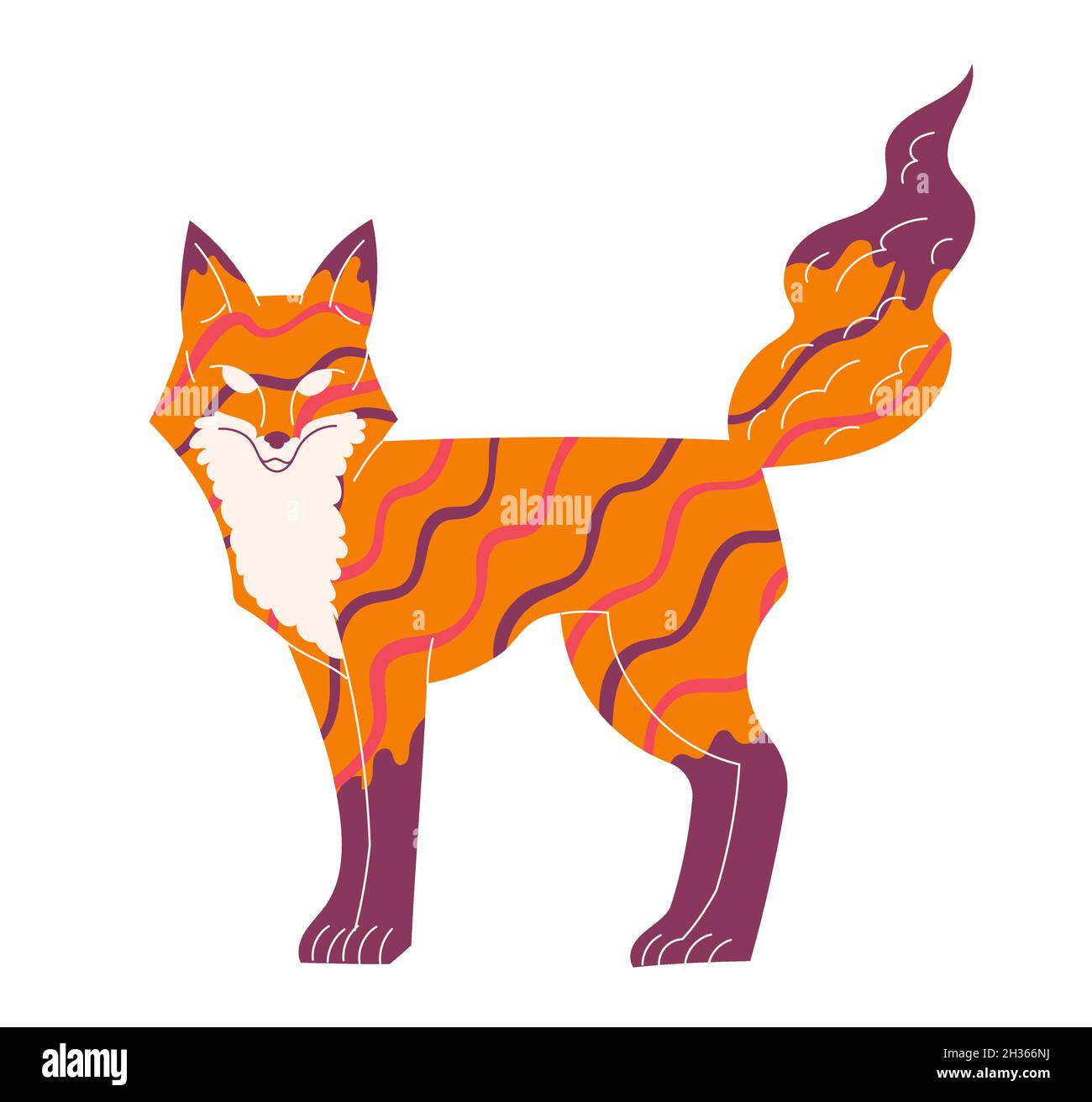 Mythical fox, mystical character wild fairy tale animal Stock Vector ...